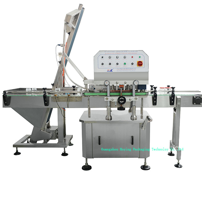 High speed automatic plastic glass bottle jar caps lids tightening ...